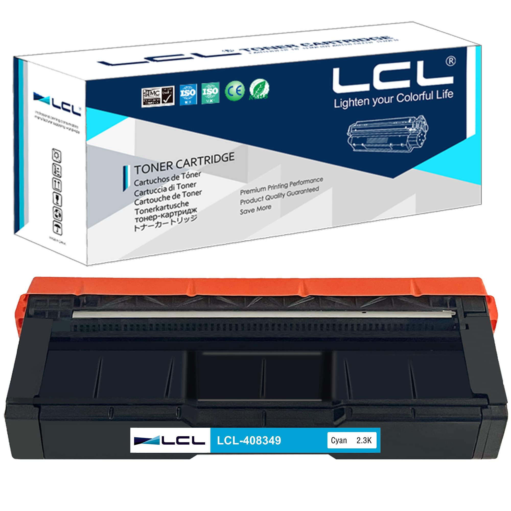 LCL Remanufactured Toner Cartridge Replacement for Ricoh 408349 M C250 M C250FWB PC300W (1-Pack Cyan)