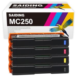 saiding compatible toner cartridge replacement for ricoh m c250 408348 408349 408350 408351 to use with m c250fwb printer (1black 1cyan 1magenta 1yellow)