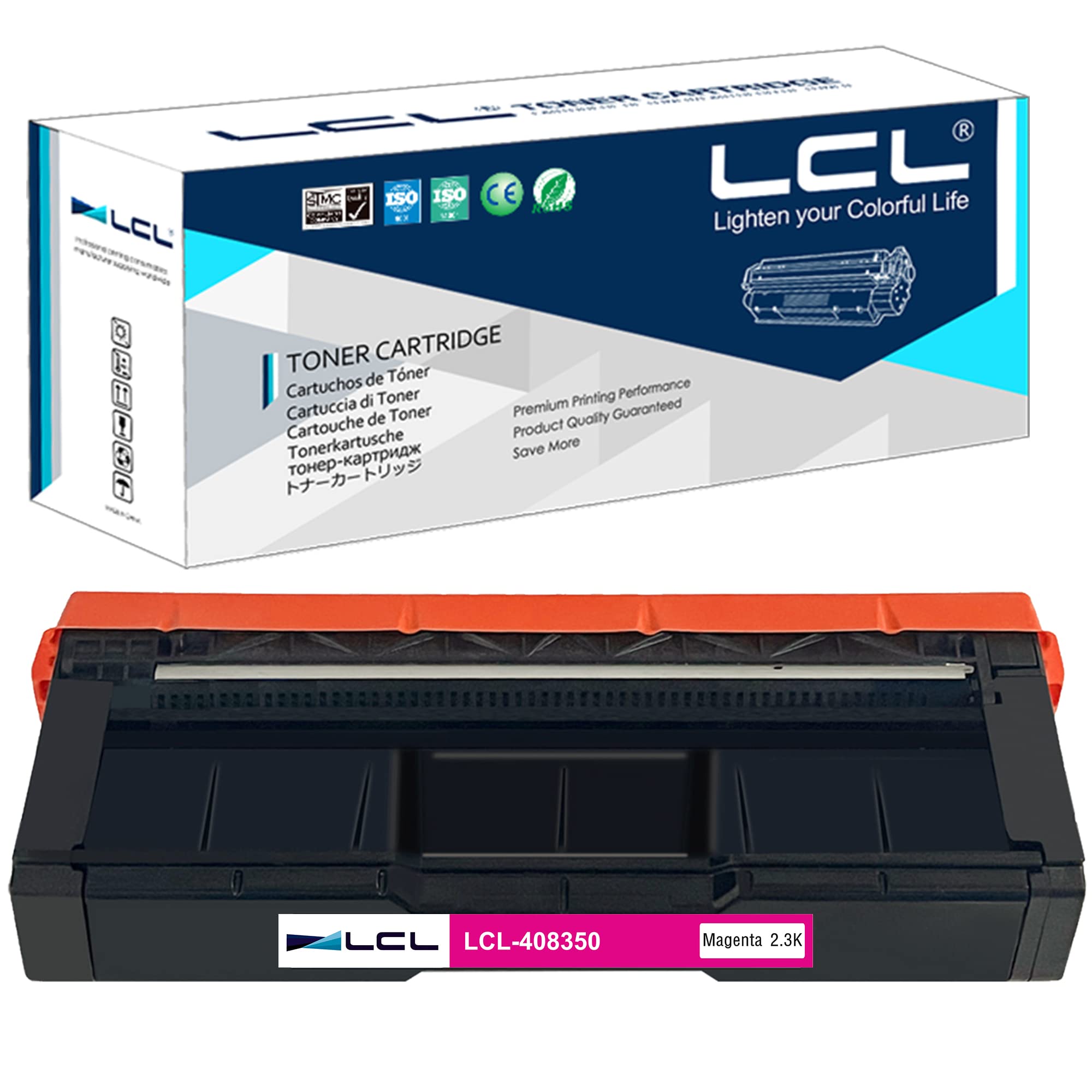 LCL Remanufactured Toner Cartridge Replacement for Ricoh 408350 M C250 M C250H M C250FW M C250FWB P C300 P C300W P C301 P C301W (1-Pack Magenta)