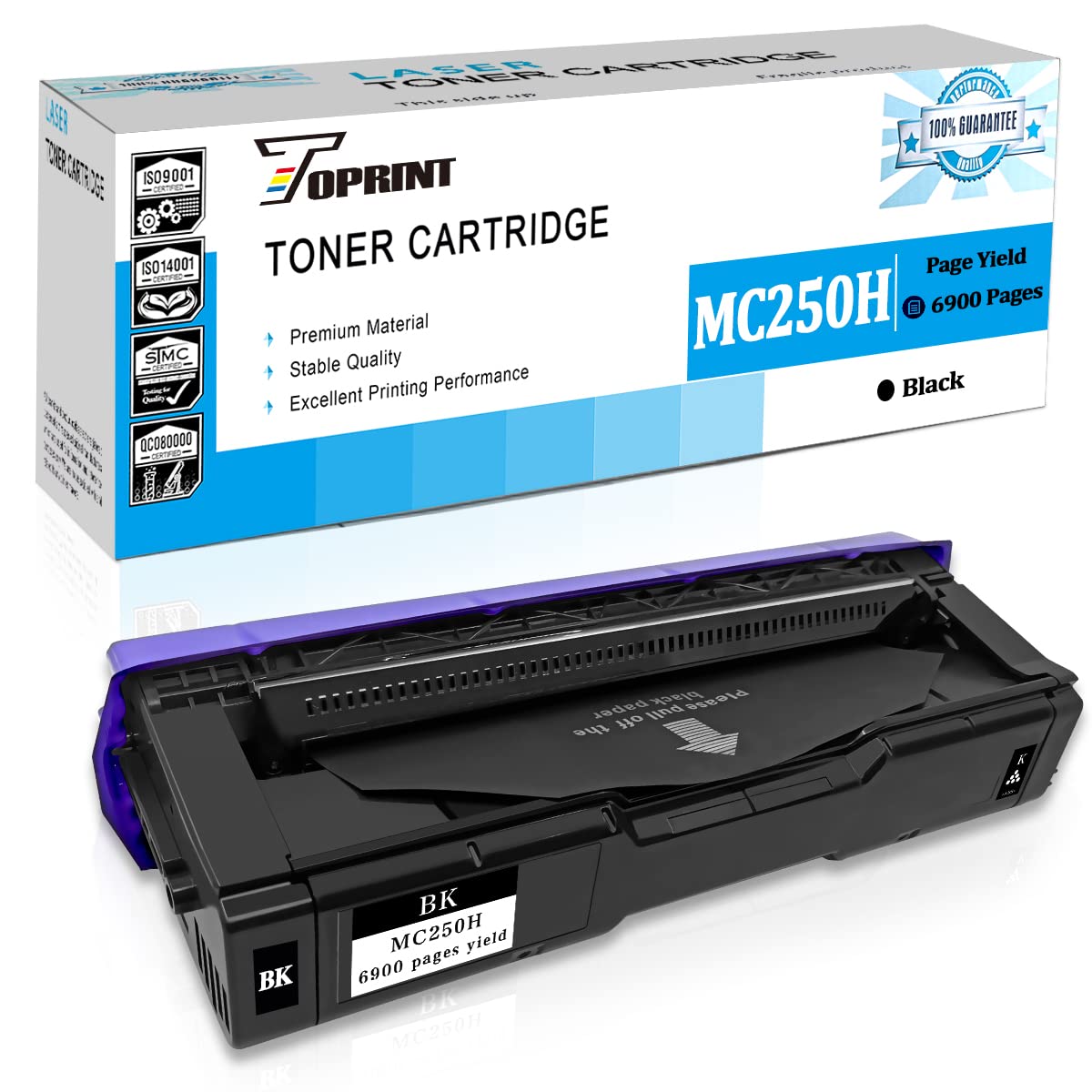 Compatible Toner Cartridge Print Cartridge M C250 P C300 P C301 C250H C300W Black High Capacity 6900 Pages TOPRINT for Ricoh M C250FW, M C250FWB, P C300W, P C301W Printers