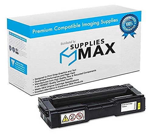 SuppliesMAX Compatible Replacement for Ricoh M-C250FW/M-C250FWB/P-C301W Yellow Toner Cartridge (6300 Page Yield) (Type M-C250H) (408355)