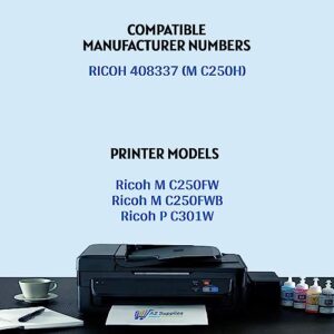 AZ SUPPLIES Compatible Toner Cartridge Replacement for RICOH 408337 (M C250H) with Ricoh M C250FW, M C250FWB, P C301W - Cyan