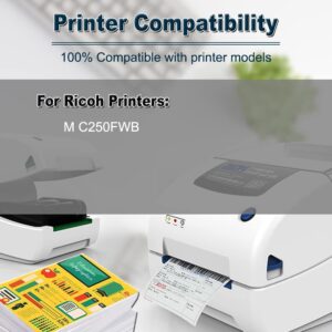 6-Pack (2C/2Y/2M) Compatible High Yield M C250 (408349 408351 408350) Printer Toner Cartridge use for Ricoh M C250FWB Printers