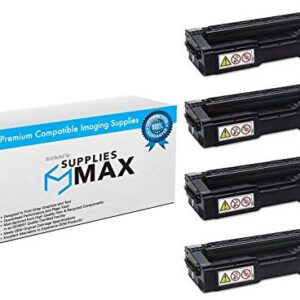 SuppliesMAX Compatible Replacement for Ricoh M-C250FW/M-C250FWB/P-C301W Toner Cartridge Combo Pack (BK/C/M/Y) (Type M-C250H) (40833MP)