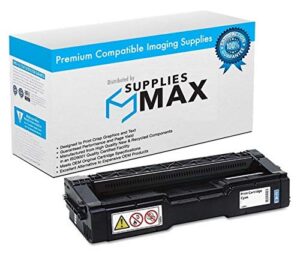 suppliesmax compatible replacement for ricoh m-c250fw/m-c250fwb/p-c301w cyan toner cartridge (6300 page yield) (type m-c250h) (408353)