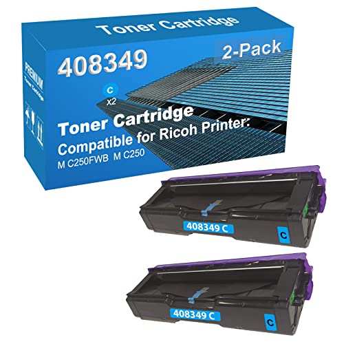 Jullu 2-Pack (Cyan) Compatible High Capacity 408349 Toner Cartridge Used for Ricoh M C250FWB, M C250 Printer