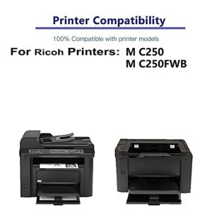 Jullu 2-Pack (Cyan) Compatible High Capacity 408349 Toner Cartridge Used for Ricoh M C250FWB, M C250 Printer