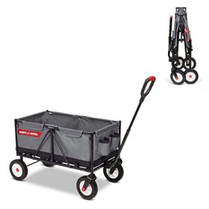 radio flyer the beast ez fold maximum capacity heavy-duty kid & cargo wagon, collapsible wagon for ages 1.5-6 gray