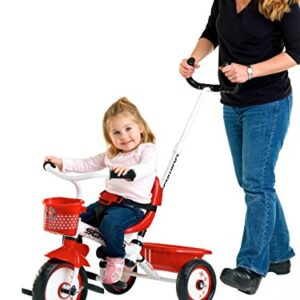 Schwinn Easy Steer Bike for Toddler, Kids Tricycle with Removable Push handle, Steel Trike Frame, Boys and Girls Ages 2-4 Year Old, Red/White, 8"