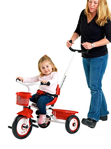 Schwinn Easy Steer Bike for Toddler, Kids Tricycle with Removable Push handle, Steel Trike Frame, Boys and Girls Ages 2-4 Year Old, Red/White, 8"