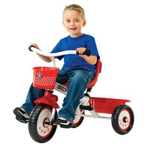 Schwinn Easy Steer Bike for Toddler, Kids Tricycle with Removable Push handle, Steel Trike Frame, Boys and Girls Ages 2-4 Year Old, Red/White, 8"