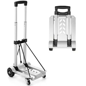 kedsum foldable aluminum panel hand truck, portable 270 lbs lightweight utility cart for travel, shopping, office use