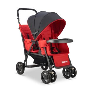 joovy caboose graphite red polyester stroller with 55% steel, 25% plastic, 20% polyester fabric