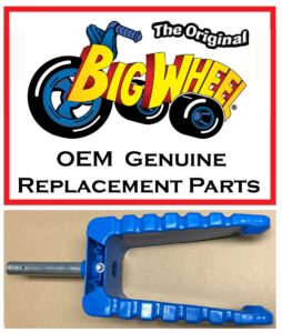 blue fork for the original big wheel racer/ mighty wheels/ spin out racer, original replacement parts