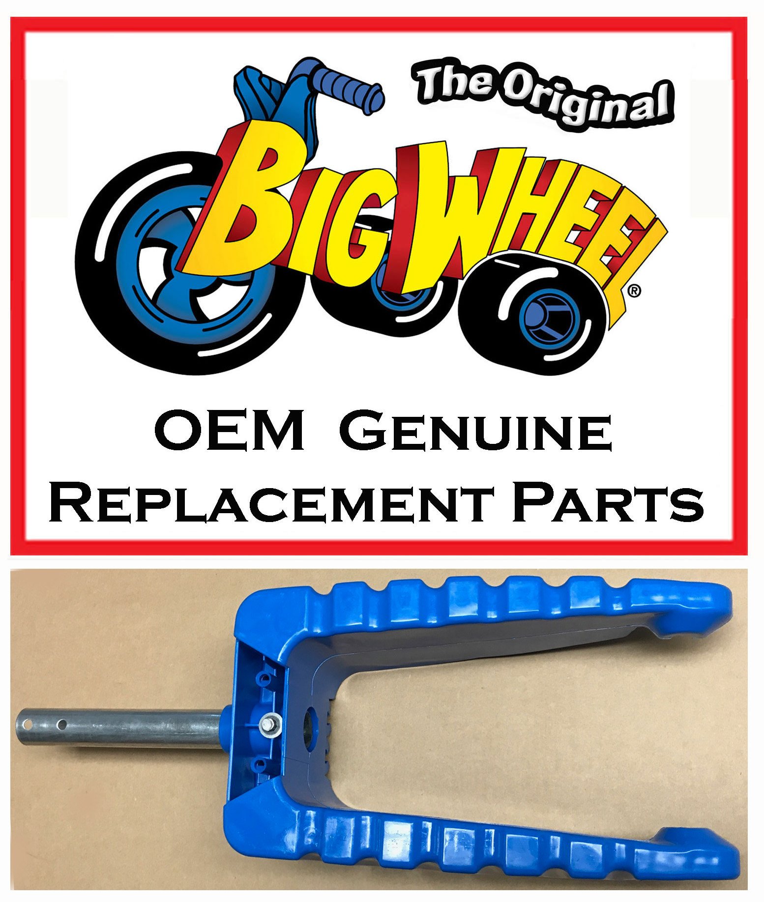 Blue FORK for The Original Big Wheel Racer/ Mighty Wheels/ Spin Out Racer, Original Replacement Parts