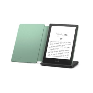 kindle paperwhite signature edition including kindle paperwhite (32 gb) - agave green - without lockscreen ads, fabric cover - agave green, and wireless charging dock