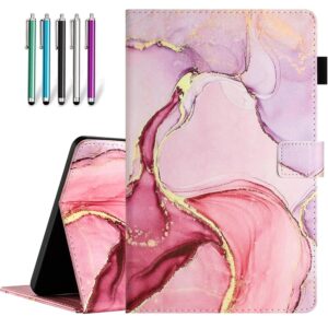 fancity for amazon kindle fire max 11 case (13th generation, 2023 release) 11" - stand cover case for fire 11 tablet with smart auto wake/sleep & pencil holder, marble pink