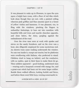 kobo libra 2 | ereader | 7” glare free touchscreen | waterproof | adjustable brightness and color temperature | blue light reduction | ebooks | wifi | 32gb of storage | carta e ink technology | white