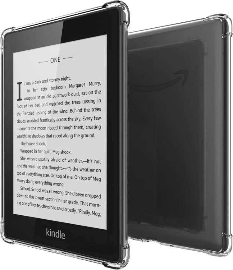 Clear Case for 6.8" Kindle Paperwhite 11th Generation 2021 and Signature Edition TPU Back Cover, Bumper Corners Slim Protective Case for 11th Gen Kindle Paperwhite- Transparent (Transparent)