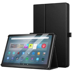 fintie folio case for amazon fire max 11 (13th generation, 2023 release) - premium vegan leather slim fit folding stand cover for fire 11 max tablet with auto sleep/wake, black