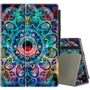 coowps for amazon fire max 11 tablet case (13th generation, 2023 release) 11" - slim folding stand cover for fire max 11 tablet with auto wake/sleep, hand strap and stylus pen holder, mandala flower