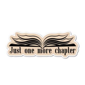 4" beige just one more chapter book books novel laminated laptop tablet sticker book library novel novels kindle love gift for