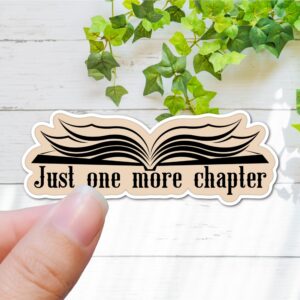 4" Beige Just one more chapter book books novel Laminated laptop tablet sticker Book Library Novel Novels kindle Love Gift for