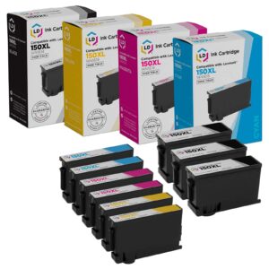 ld compatible ink cartridge replacement for lexmark 150xl (3 black, 2 cyan, 2 magenta, 2 yellow, 9-pack)