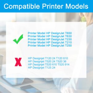 LCL Remanufactured Ink Cartridge Pigment Replacement for HP 712 712XL 80ML+3 * 29ML High Yield 3ED70A 3ED71A 3ED67A 3ED68A 3ED69A T650 T630 T250 T230 T210 (4-Pack Black, Cyan, Magenta, Yellow)