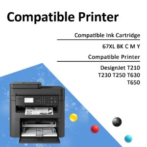 712XL 712 Ink Cartridges Compatible for HP 712XL 712 High Yield Ink Cartridges for HP DesignJet T210 T230 T250 T630 T650 Printers Cyan