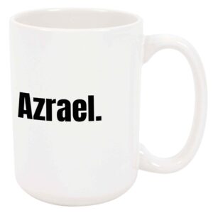 azrael coffee mug - personalized ceramic cup with name, custom mug, customized birthday/christmas gift, holiday present, black text, 11 oz