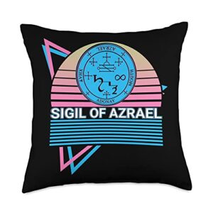 azrael sigil angel of death gifts azrael sigil angel of death retro throw pillow, 18x18, multicolor