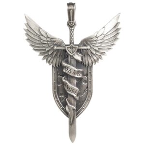 starforged lion el'jonson warhammer 40k dark angels necklace men's space marines pendant sterling silver