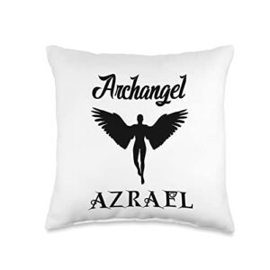 saint azrael the archangel traditional catholic prayer throw pillow