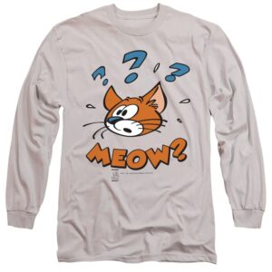 logovision smurfs azrael unisex adult long-sleeve t shirt,azrael silver,medium