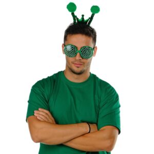 Funcredible Green Bug Antenna Headband and Eye Glasses - Mantis Antenna Headband - Fly Glasses - Fly Costume - Insect Costume for Kids and Adults