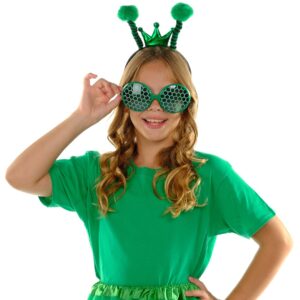 Funcredible Green Bug Antenna Headband and Eye Glasses - Mantis Antenna Headband - Fly Glasses - Fly Costume - Insect Costume for Kids and Adults