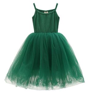 toddler dress baby girls tutu playwear sleeveless birthday party outfit infant tulle sundress knee length 2-3t green