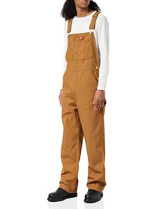 dickies mens bib overalls and coveralls workwear apparel, brown duck, 30w x 30l us