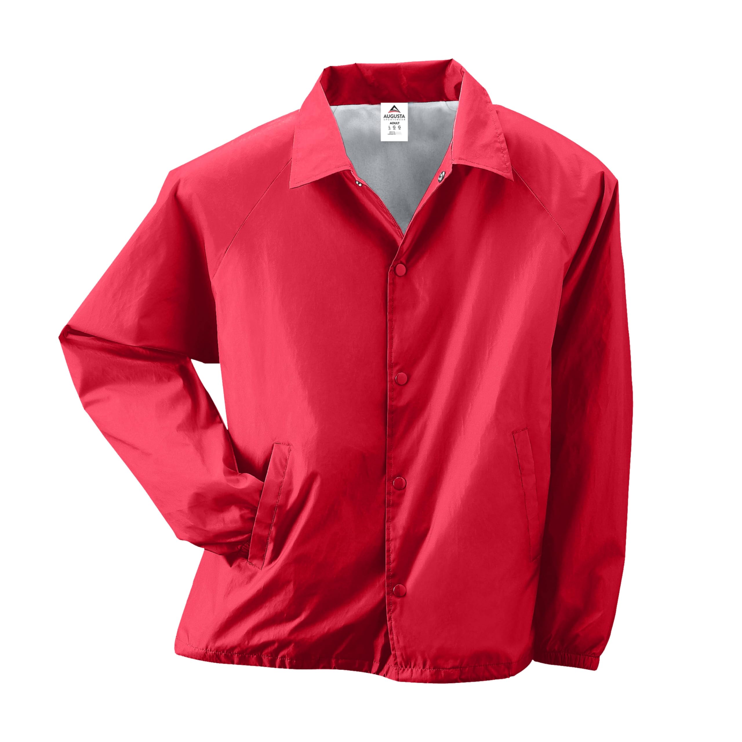 Augusta Sportswear mens Coach's Jacket/Lined Nylon coach s jacket lined, Red, Large US