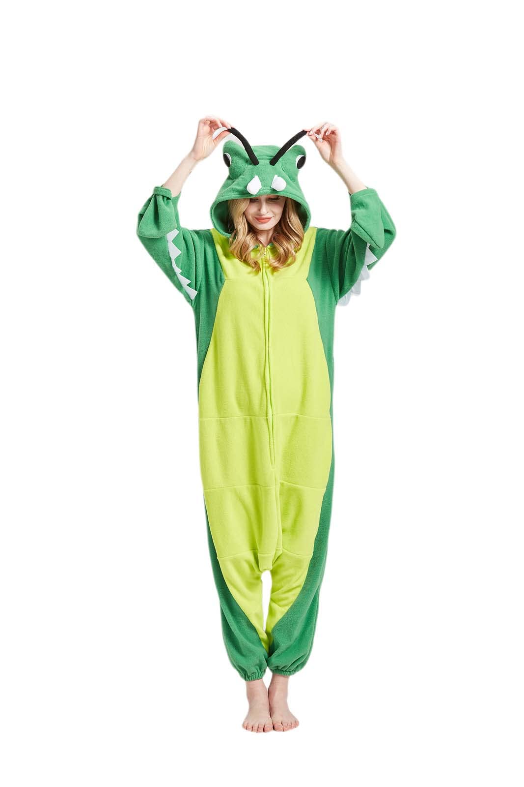 DarkCom Adult Onesie Christmas Pajamas Animal Halloween Costume Green Mantis Cosplay One Piece Unisex Homewear X-Large