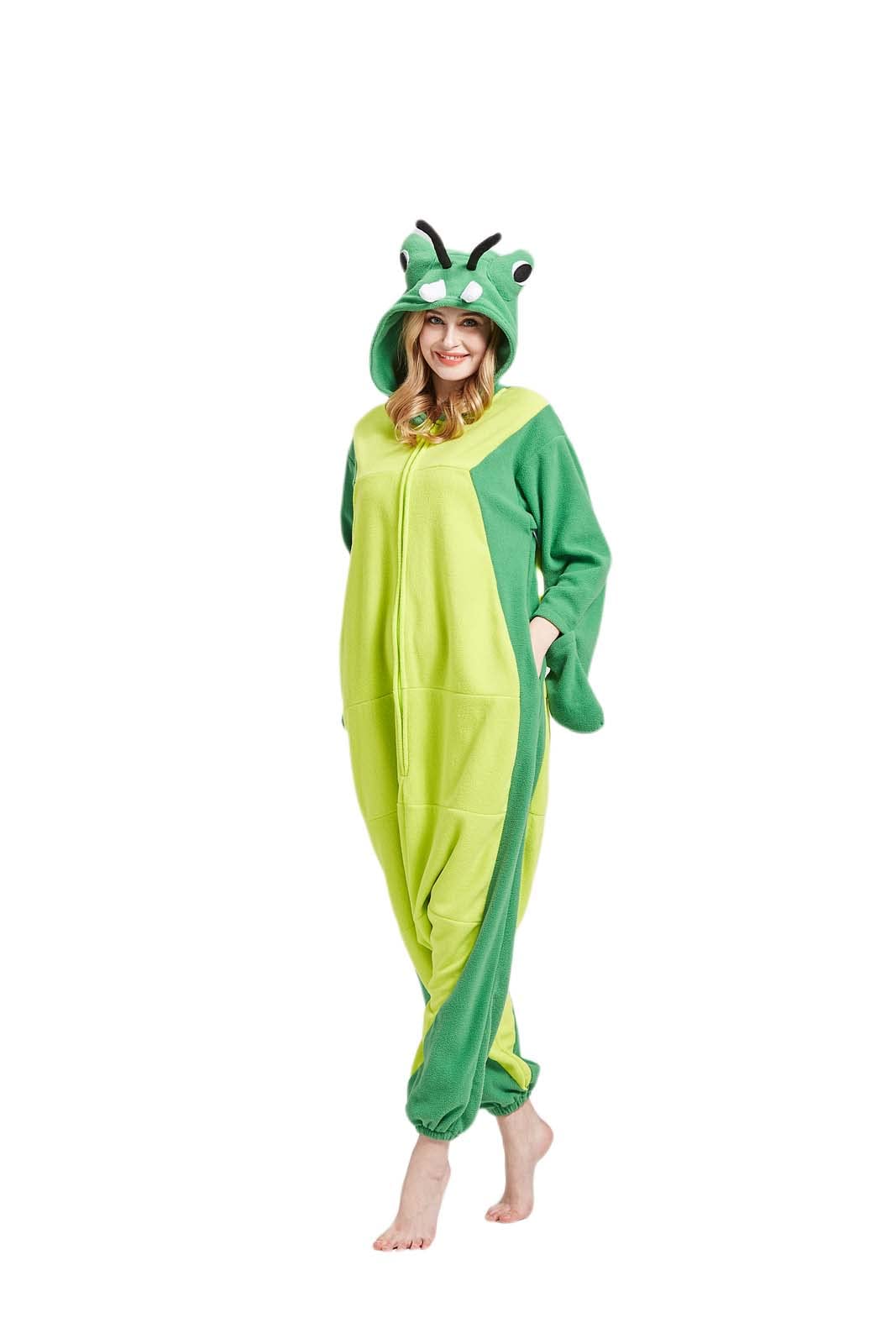 DarkCom Adult Onesie Christmas Pajamas Animal Halloween Costume Green Mantis Cosplay One Piece Unisex Homewear X-Large