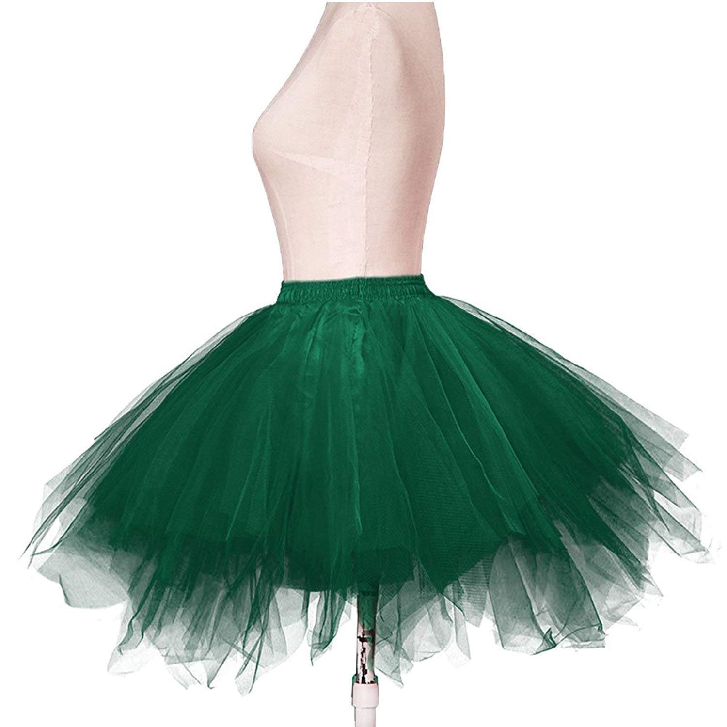 Womens Blackish Green Plus Size Tutu Skirt Layered Tulle Skirt Adult Halloween Costumes