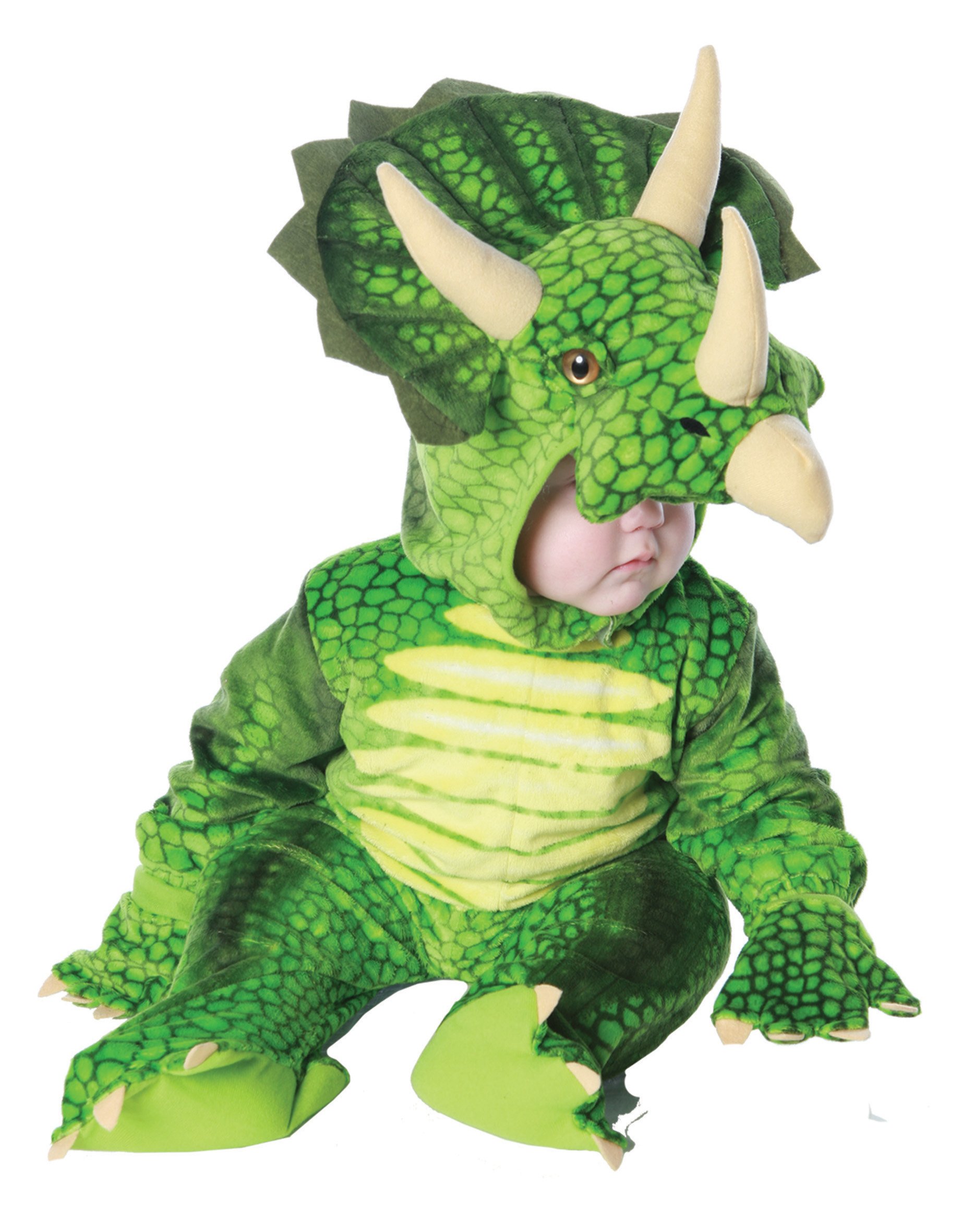 Underwraps Costumes Baby's Triceratops Costume Jumpsuit, Green, X-Large (4-6 Yrs)