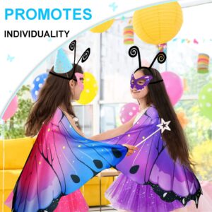 iROLEWIN Toddler Kids-Fairy-Butterfly-Wings-Costume for Girls Dress-Up Mask Tutu and Headband Child Party-Favors Toys Gifts