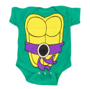 teenage mutant ninja turtles green donatello costume infant baby onesie romper (purple belt) (24 months)