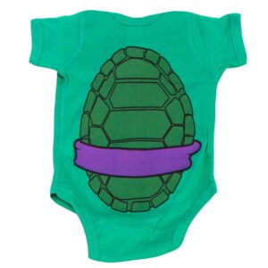 Teenage Mutant Ninja Turtles Green Donatello Costume Infant Baby Onesie Romper (Purple Belt) (24 Months)