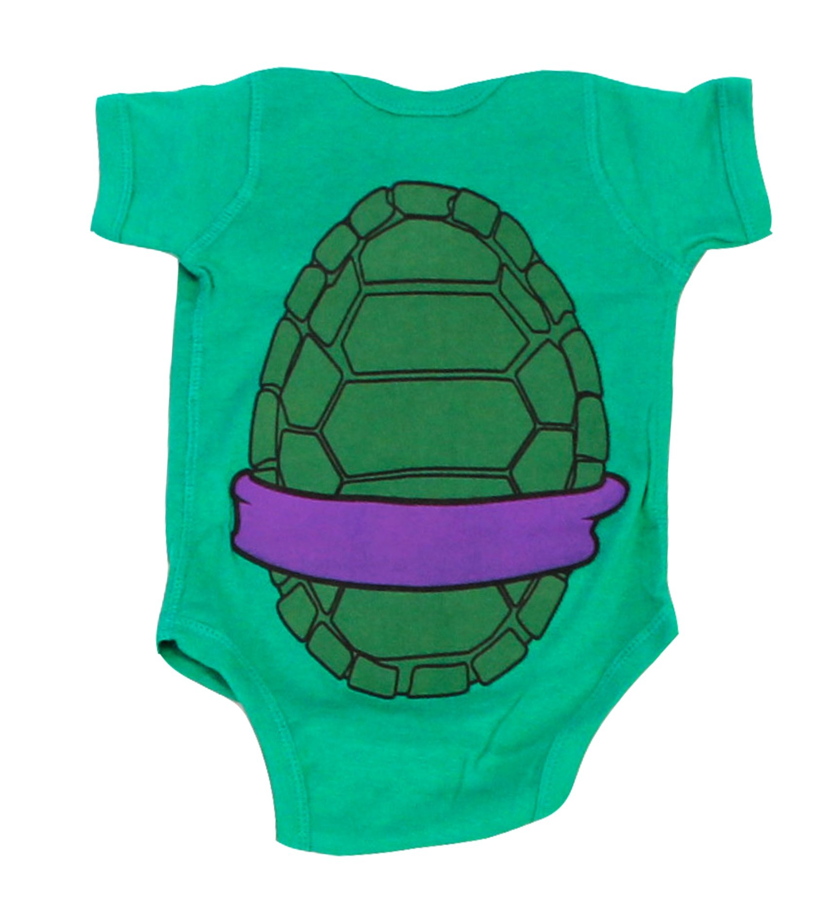 Teenage Mutant Ninja Turtles Green Donatello Costume Infant Baby Onesie Romper (Purple Belt) (24 Months)