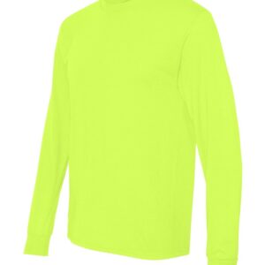 Jerzees 100% Polyester Moisture-Wicking Long-Sleeve T-Shirt, XL, SAFETY GREEN