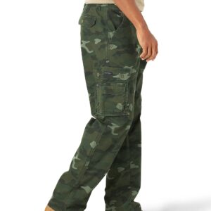 Lee Men's Wyoming Relaxed Fit Cargo Pant, Green Camo, 40W x 32L